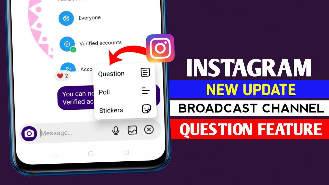 Instagram broadcast channel Question feature || Create question in ...