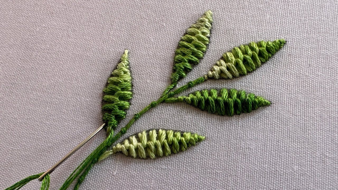 Super gorgeous leaf embroidery design|hand embroidery design ...