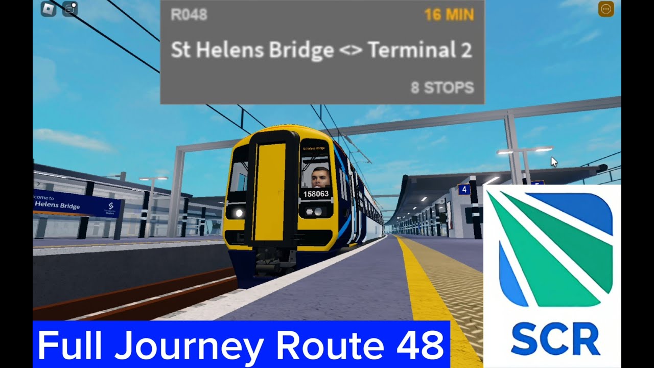 Full Journey Route 48: Terminal 2 - St Helens Bridge (w/ Class 158/0 ...