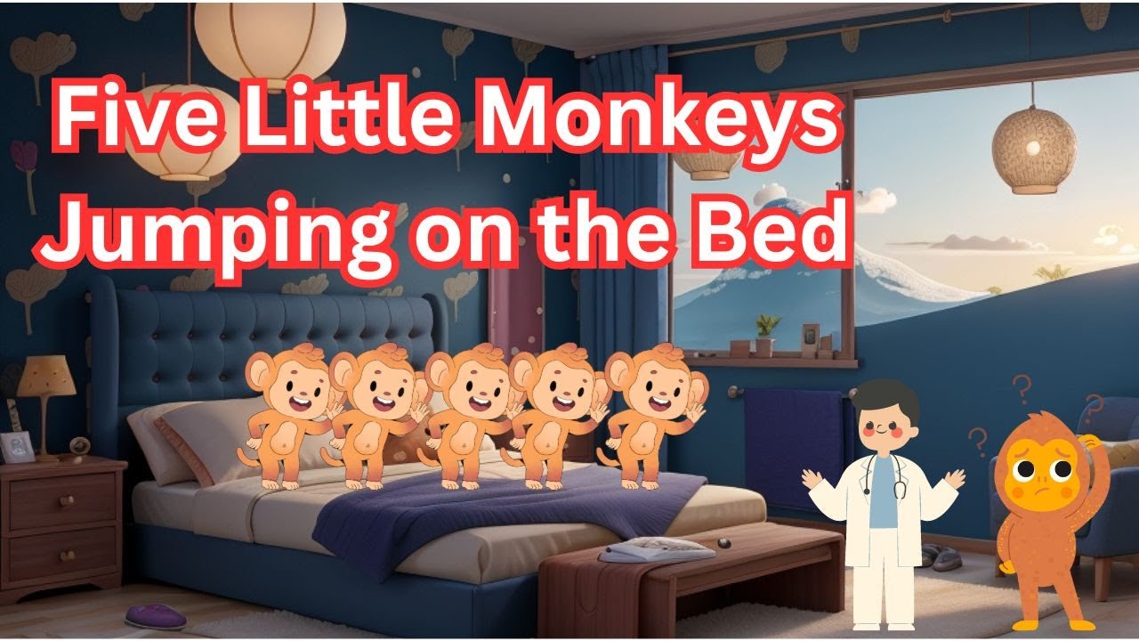 Five Little Monkeys Jumping on the Bed - Nursery Rhyme with Actions ...