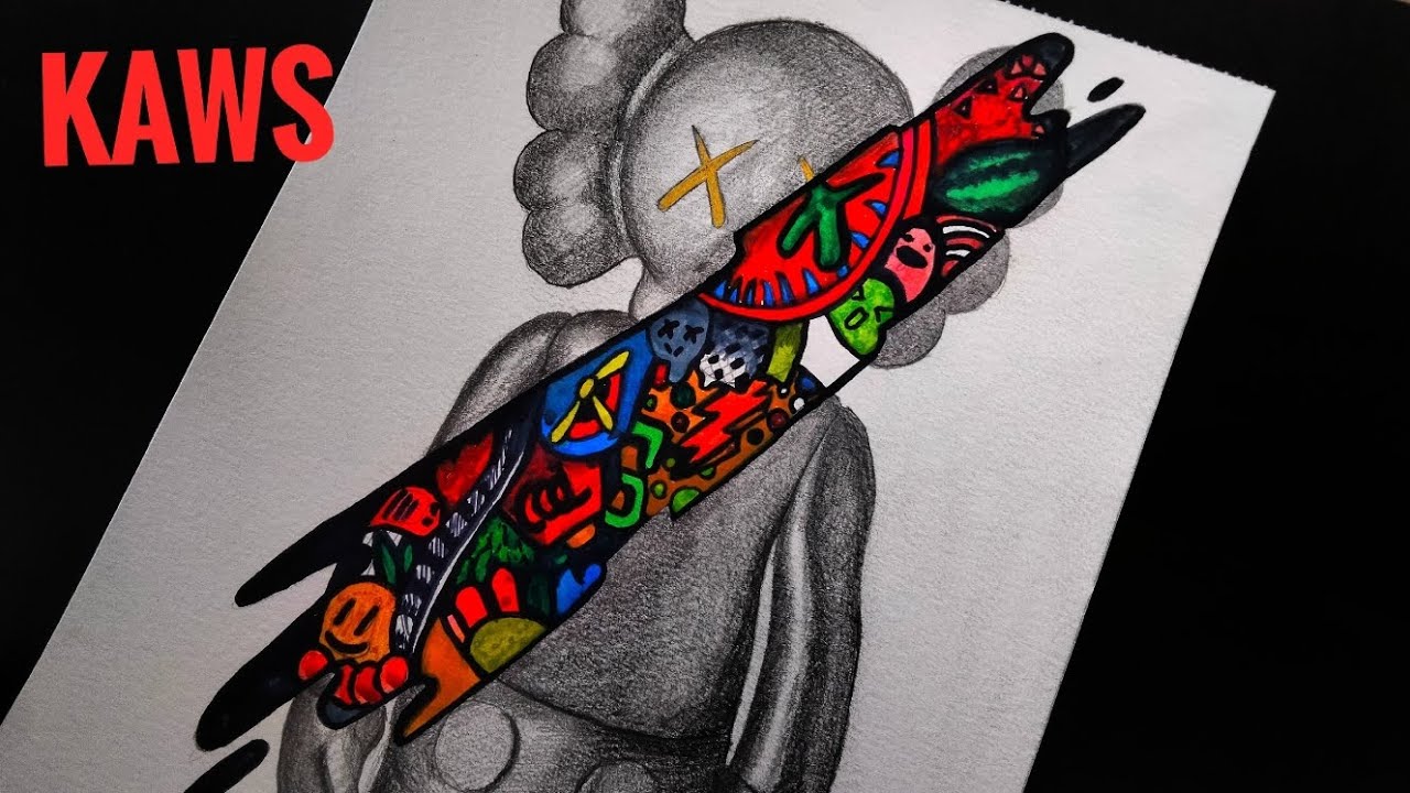 DRAWING KAWS CHARACTER!! #drawing #kaws - YouTube