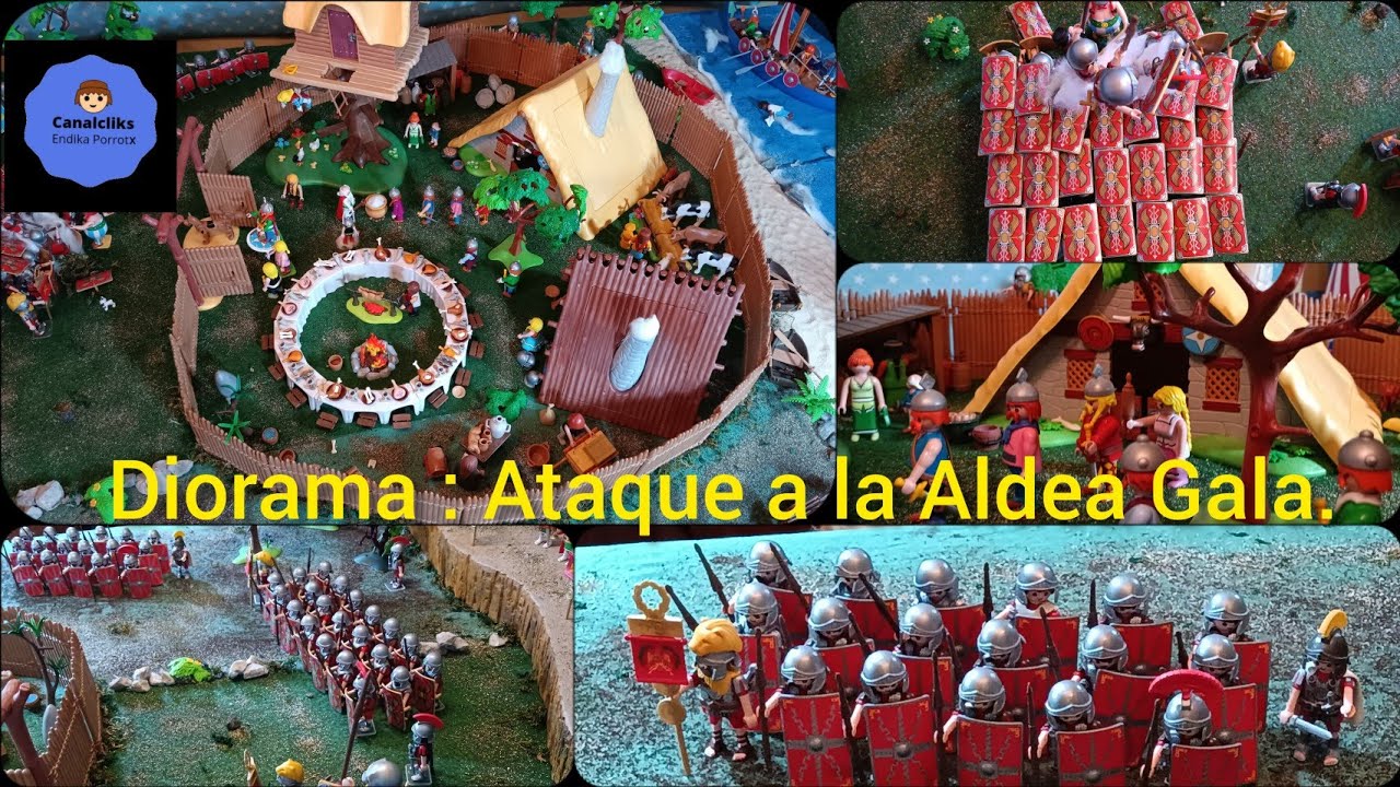 ASTERIX. DIORAMA : Ataque a la Aldea Gala. Playmobil - YouTube