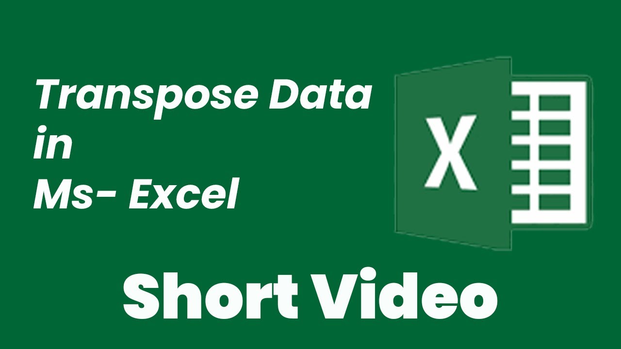 Transpose Data in ms excel | Nepali shorts - YouTube