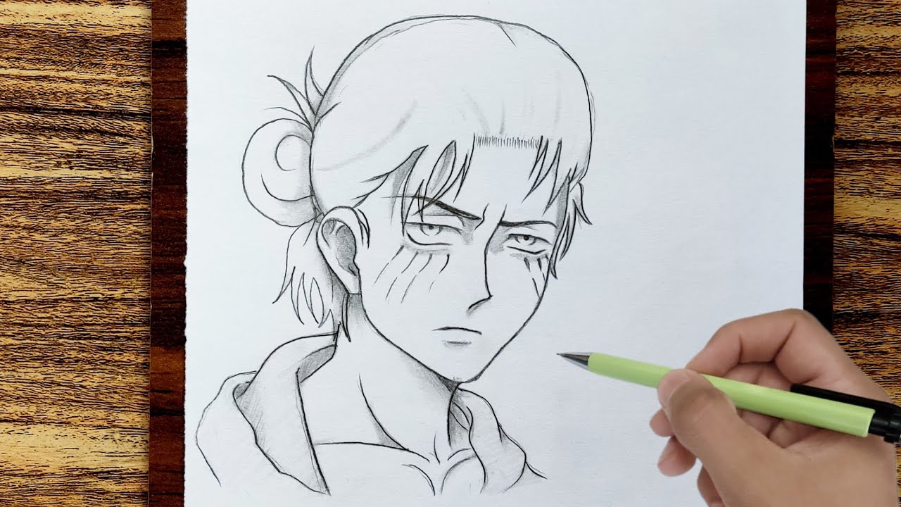 How to draw Eren yager step by step ( Attack on Titan ) easy anime ...