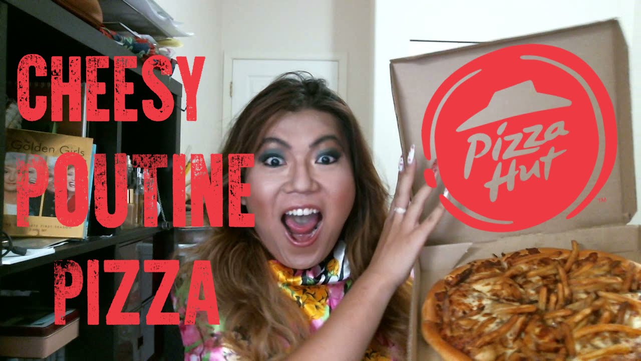 Unboxing Pizza Hut CHEESY POUTINE PIZZA REVIEW - YouTube