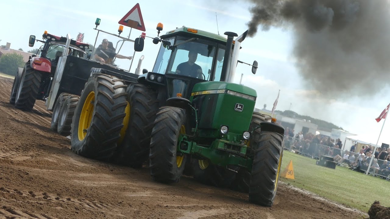John Deere 4240S, 4350 & 4450 Pulling The Heavy Sledge to The Limit ...