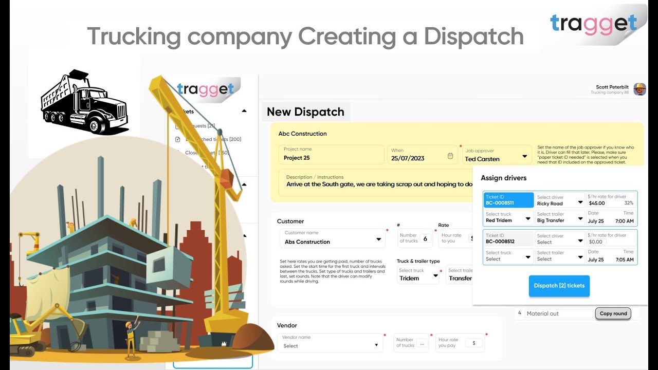 Streamline Dump Truck Dispatching with Tragget | Simplify Your Operations - YouTube