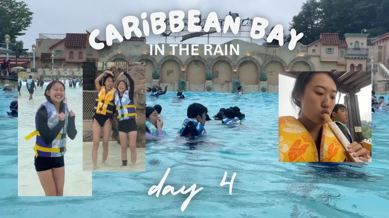 going to Korea's waterpark IN THE RAIN | Caribbean Bay! - YouTube