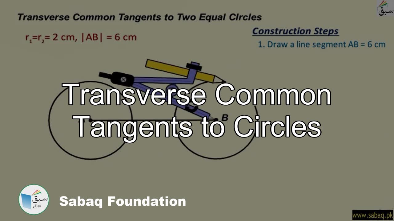 Transverse Common Tangents to Circles, Math Lecture | Sabaq.pk - YouTube