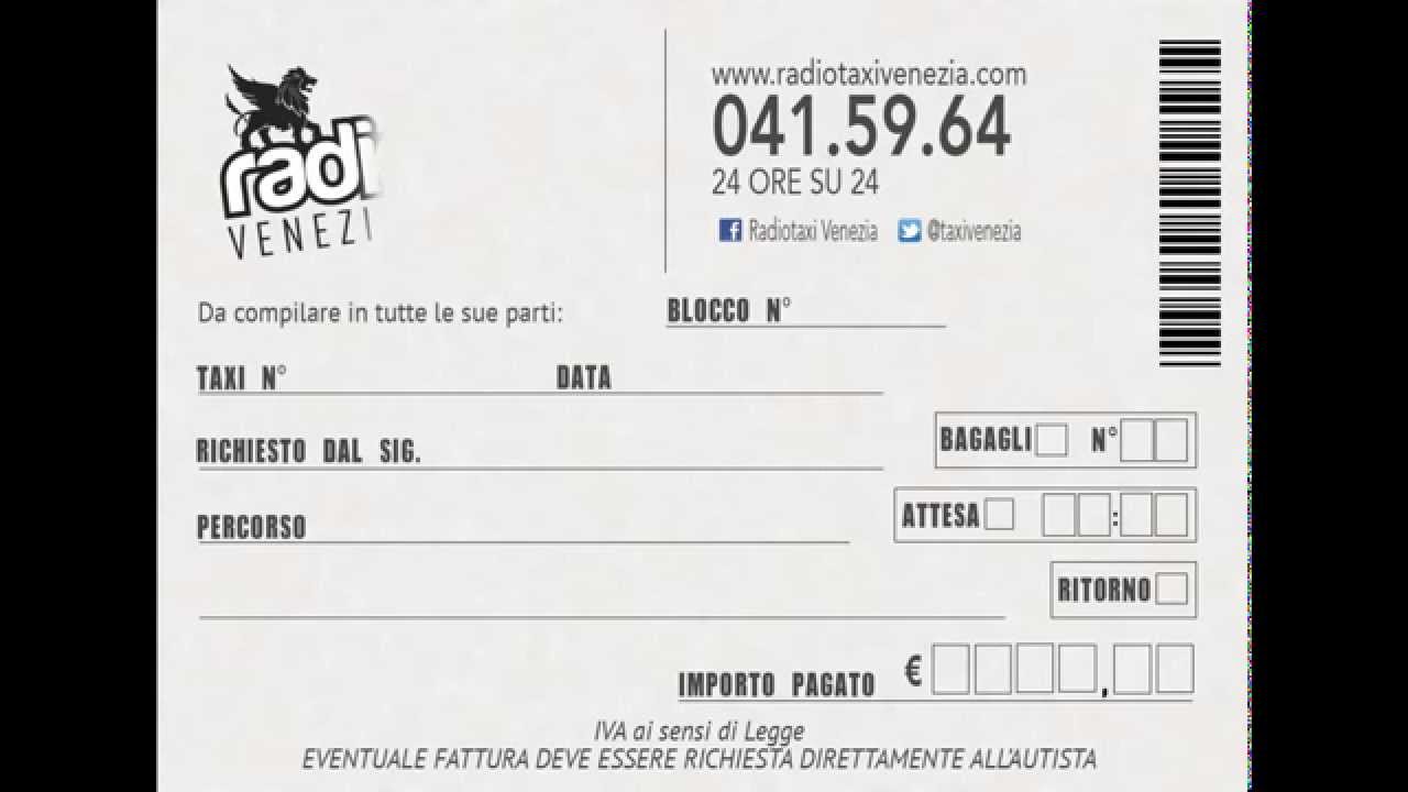 la nuova ricevuta ufficiale RADIOTAXI VENEZIA - YouTube