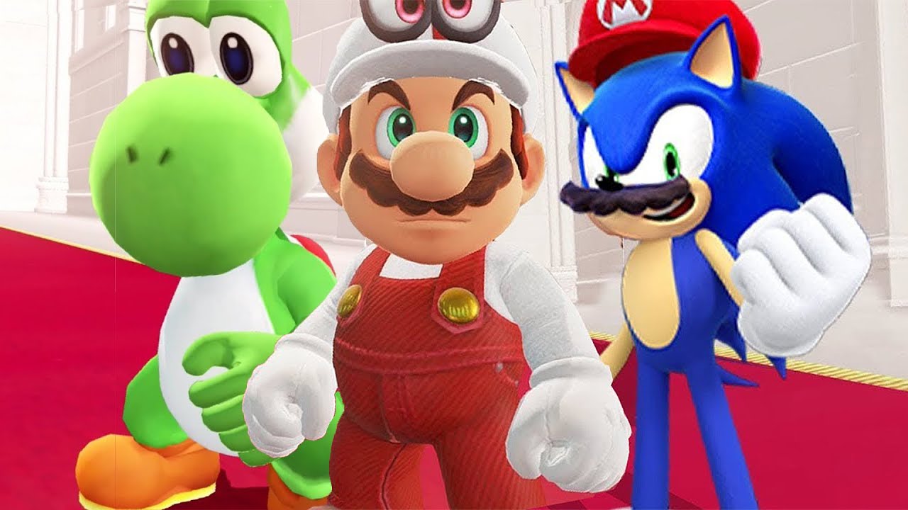 Fire Mario, Sonic and Yoshi in Super Mario Odyssey - YouTube