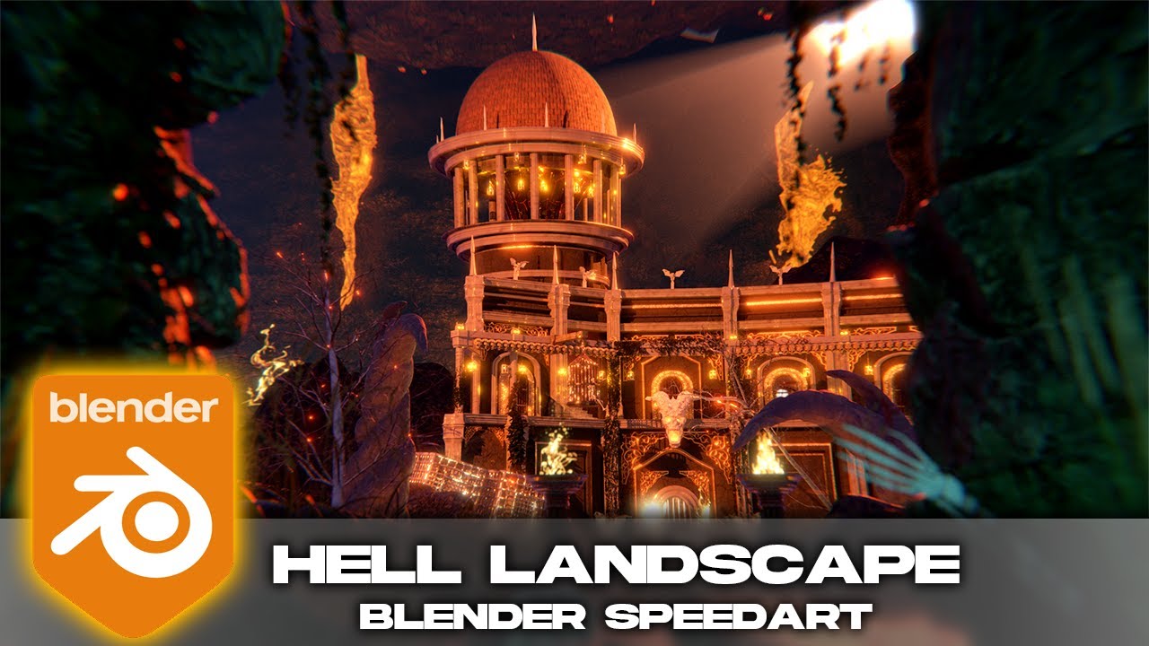Hell Landscape | Speed Art Blender - YouTube
