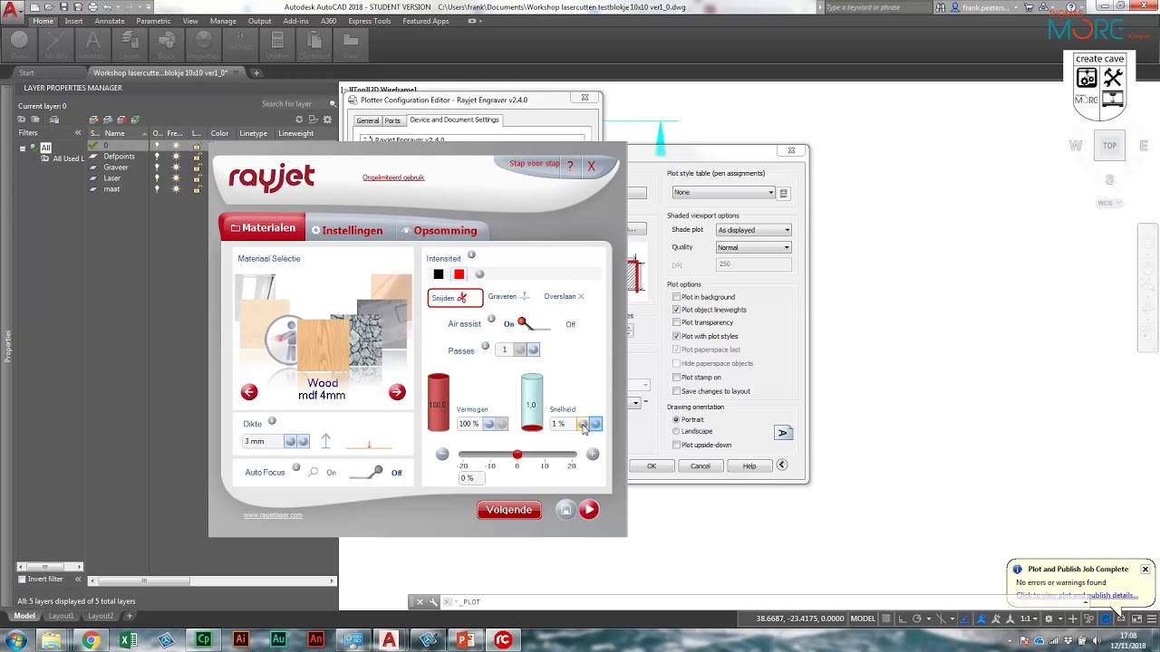 Rayjet 300 & Autocad 2018 - YouTube