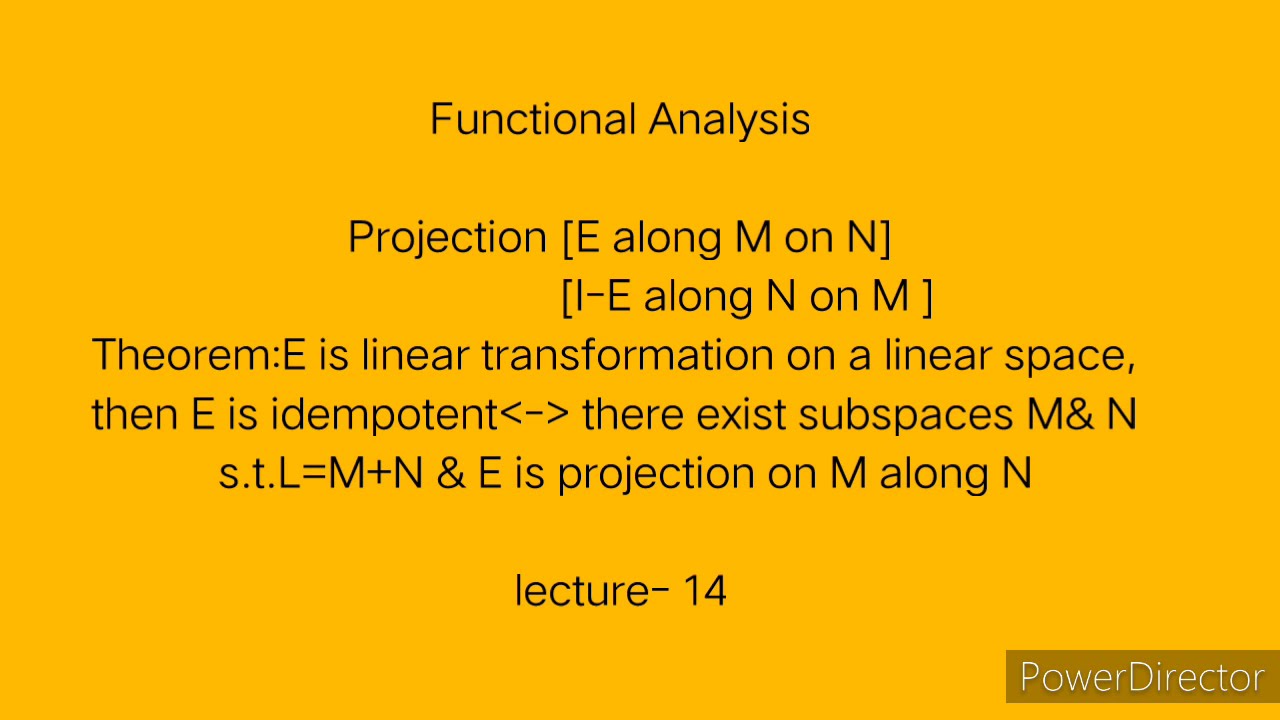 Projection in function analysis - YouTube