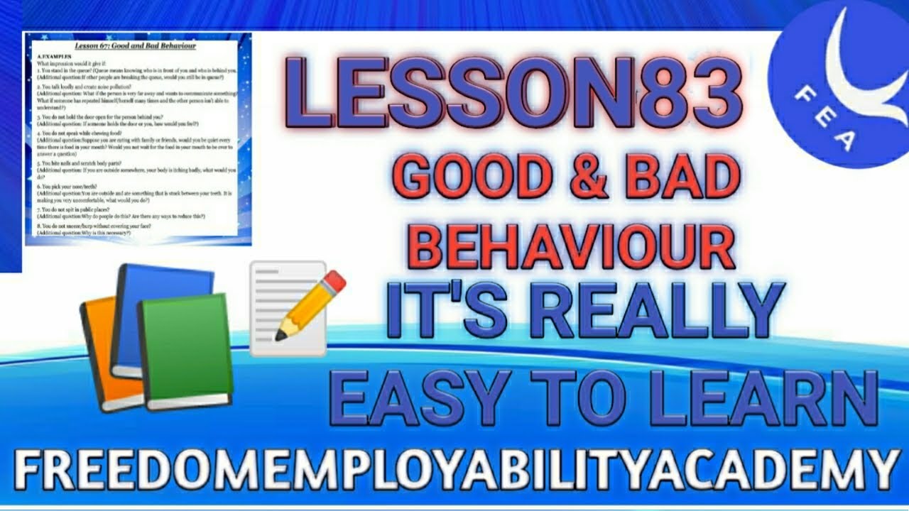 FEA LESSON83 GOOD & BAD BEHAVIOUR EASY LEARN ENGLISH.#englishspeking# ...
