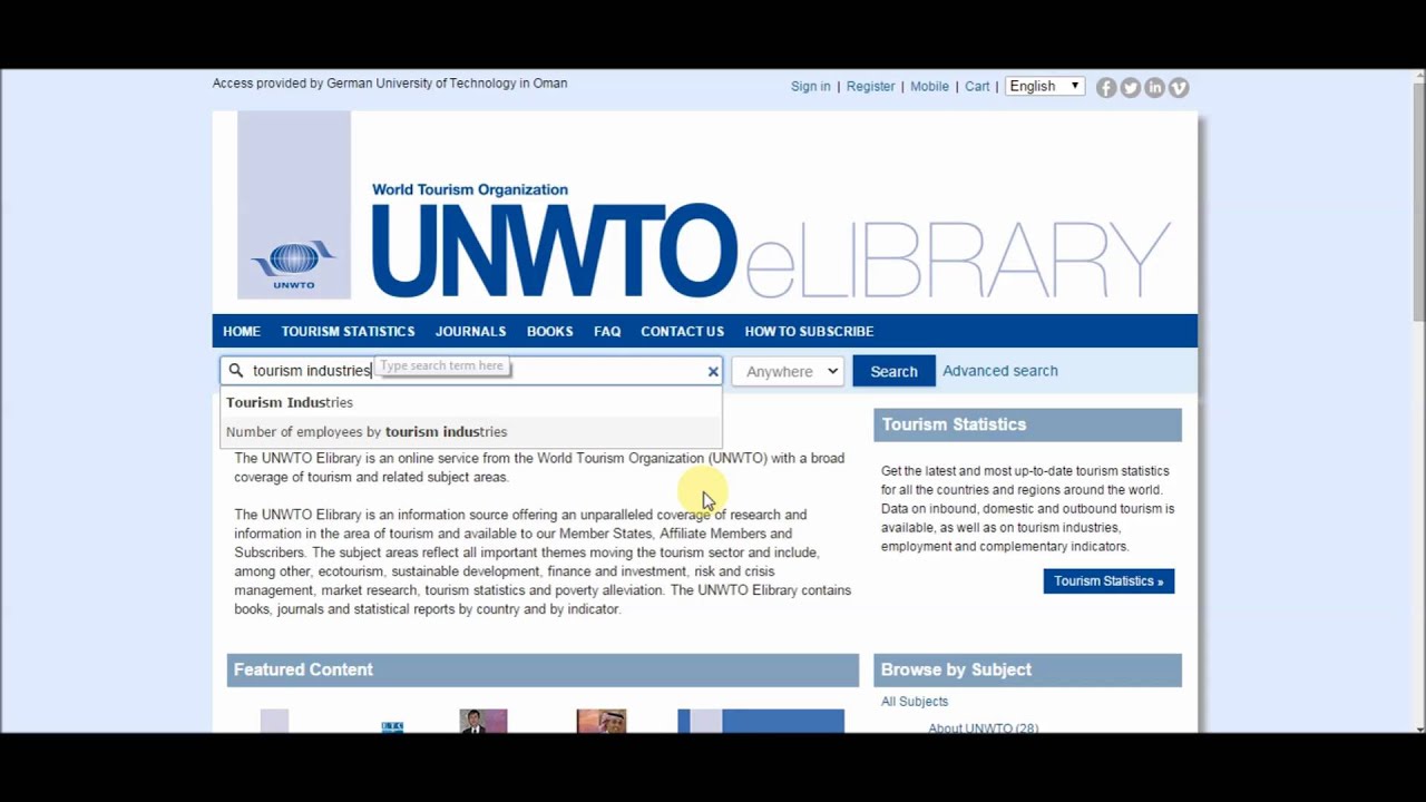 How to access GUtech Library UNWTO Collections - YouTube