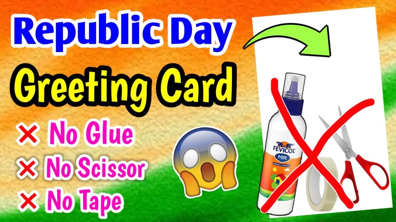 26 january card making / How to make Republic day greeting card ...
