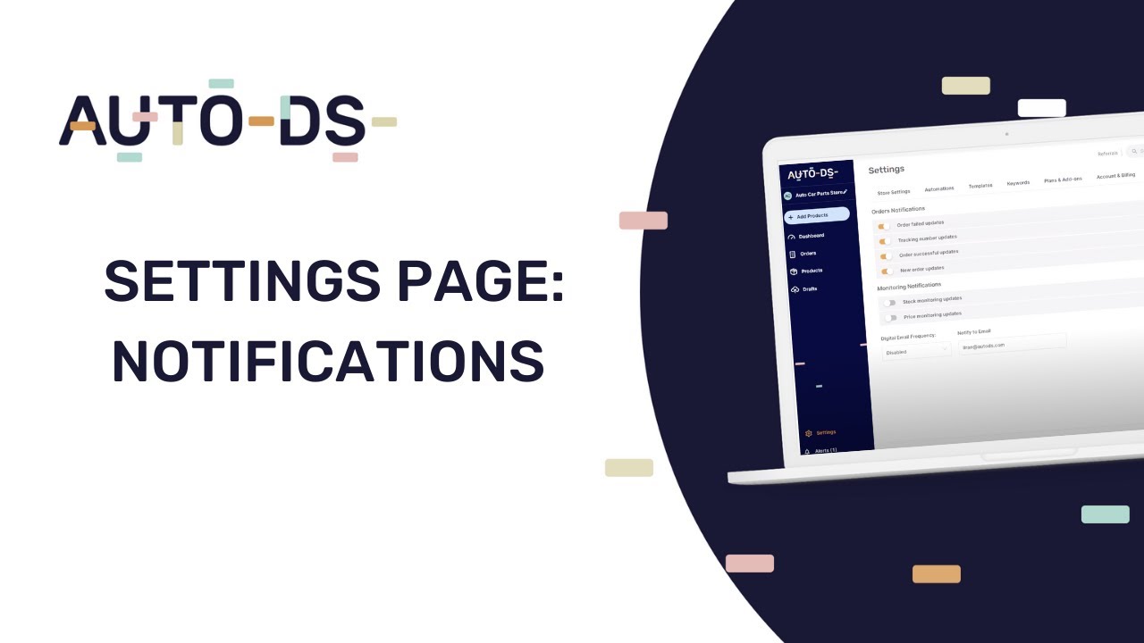AutoDS Settings: How To Set Up Your Notifications | AutoDS System ...