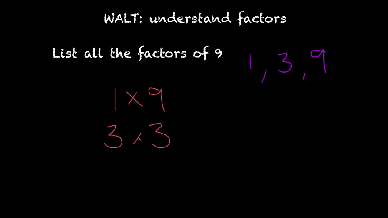 Factors (basic facts Stage 7) - YouTube