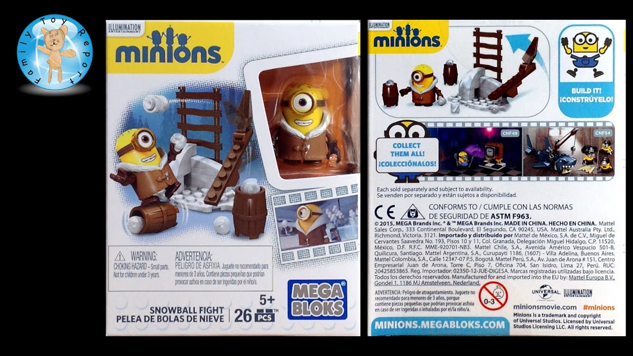 Minions Movie Mega Bloks Snowball Fight Stop Motion Animation Build ...