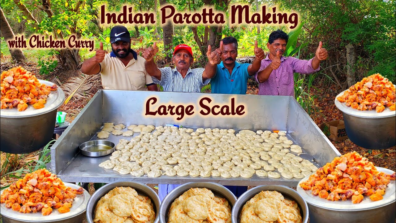 Indian Parrotta Making with Chicken Curry | The Man vs Food 😋 👌 - YouTube