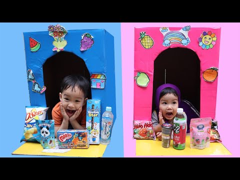 Su and Socola Thử Thách Ở nhà Xanh Hồng Ăn Đồ Xanh - Hồng - Su Family