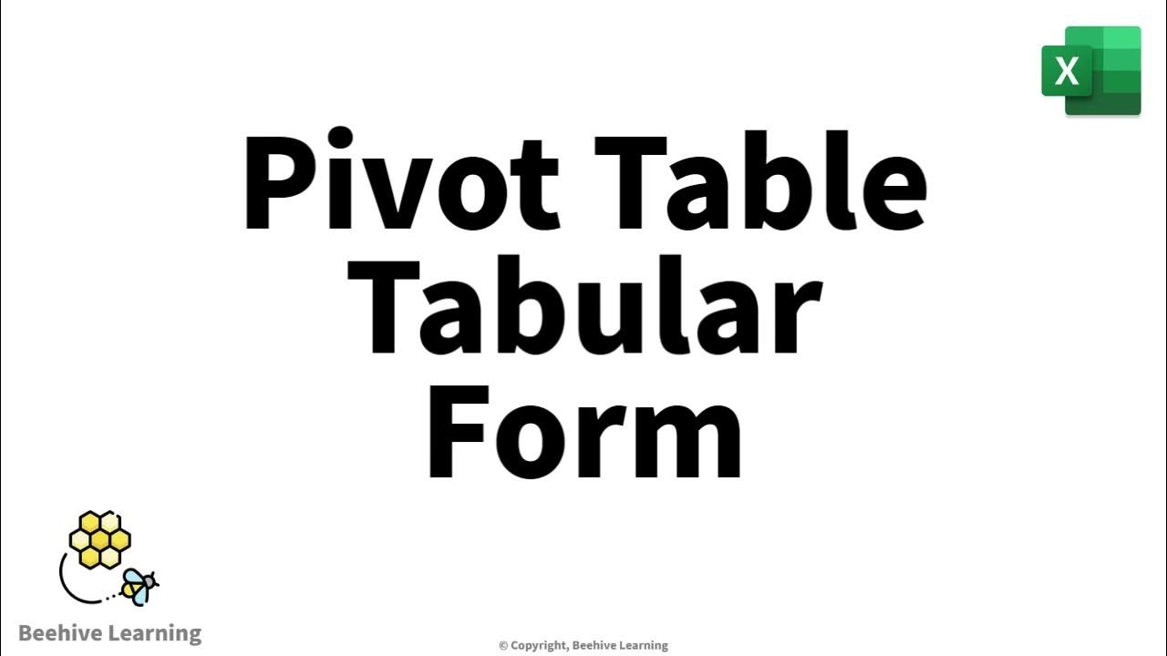 Tabular Form to Create New Source Data with Pivot Tables in Microsoft Excel - YouTube