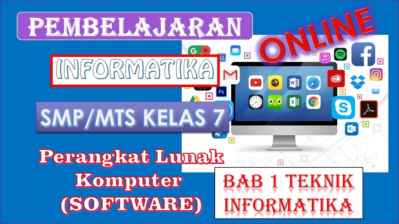PERANGKAT LUNAK KOMPUTER (SOFTWARE) || MACAM-MACAM SOFTWARE || MATERI ...