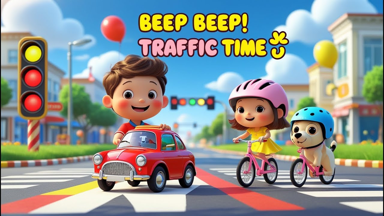 🚗🎶 Beep Beep! Traffic Time 🚦 | Fun Road Safety Song for Kids | Traffic ...