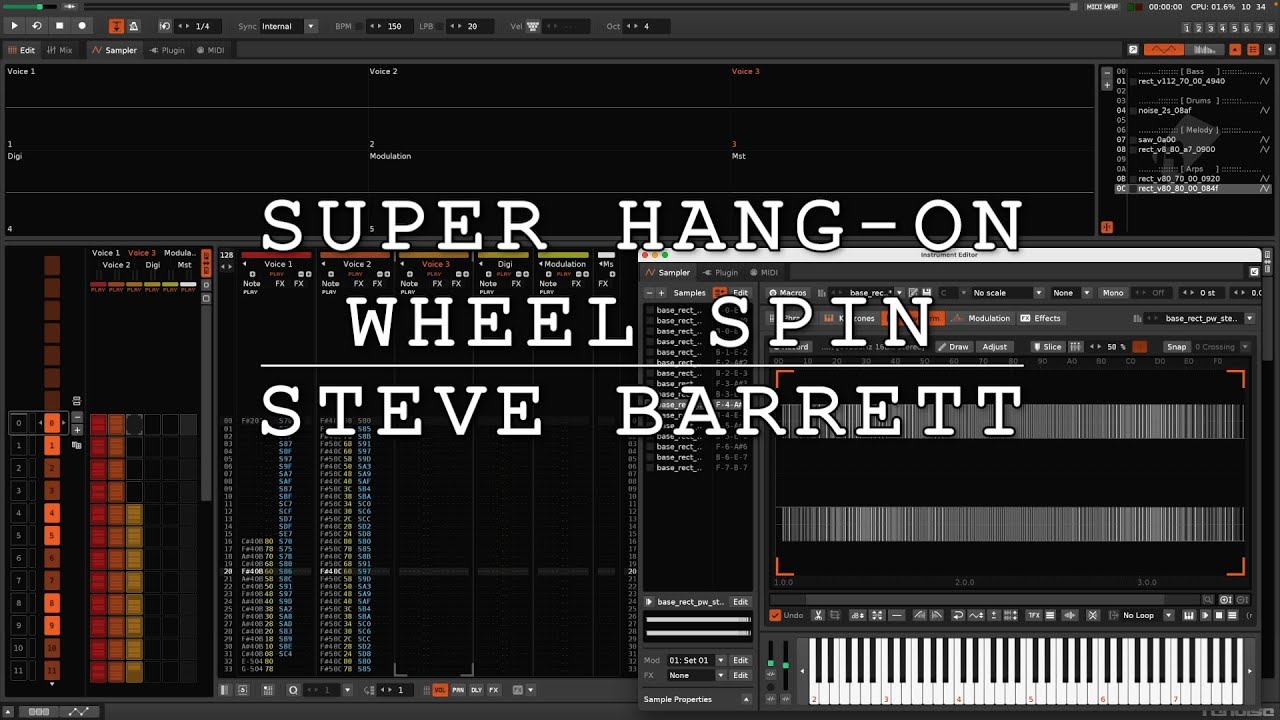 Steve Barrett: Super Hang-On Wheel Spin [C64 cover in Renoise] 🎹 - YouTube
