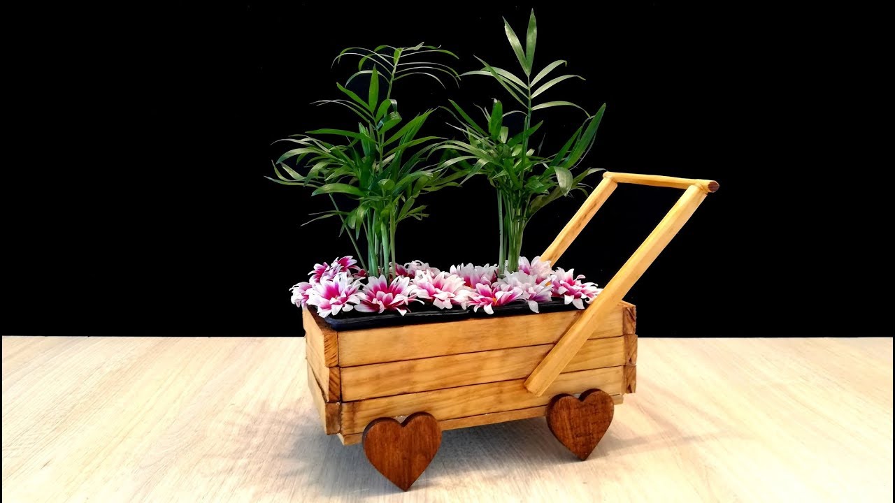 How to make Beautiful Wooden Flower Pot very easy / DIY - YouTube