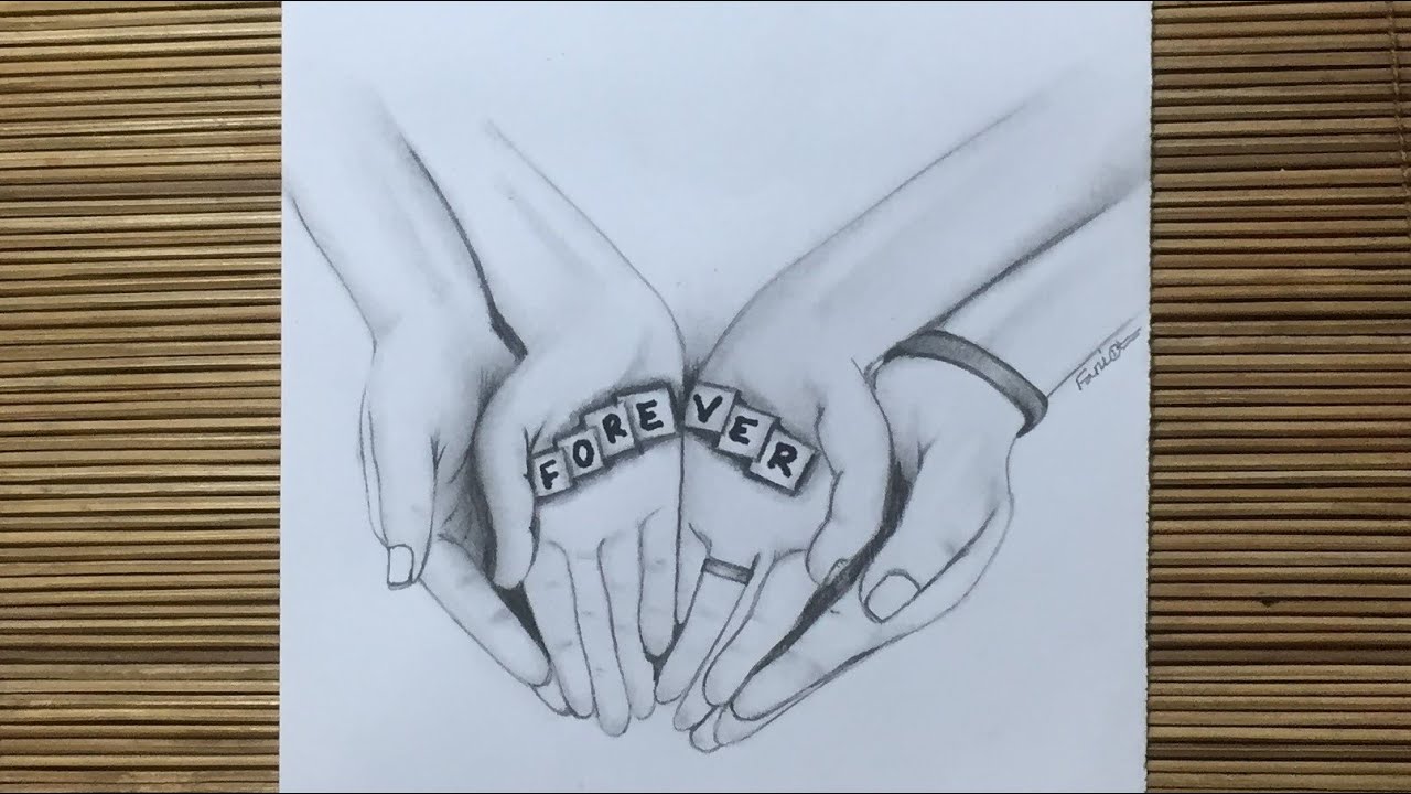 How to Draw a Couple put Hands on Hand Showing their Bond // Valentine ...