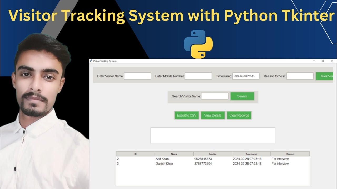 Visitor Tracking System Using Tkinter And Sqlite In Python Youtube 0515