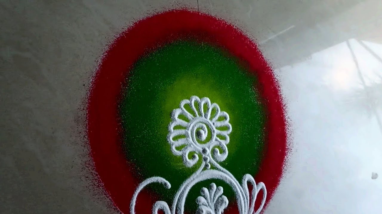 Today's rangoli - small easy rangoli - Rangoli therapy 🌷 - YouTube