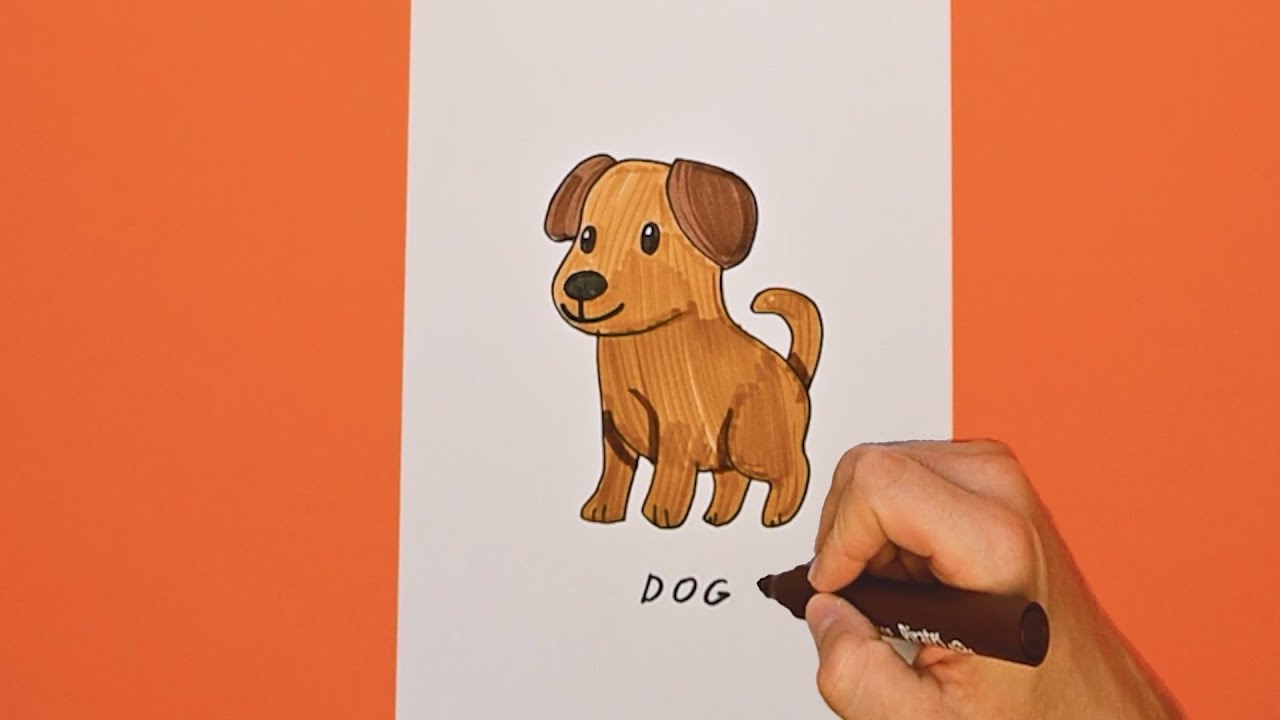 How to draw Chinese New Year Zodiac Sign - Dog - YouTube