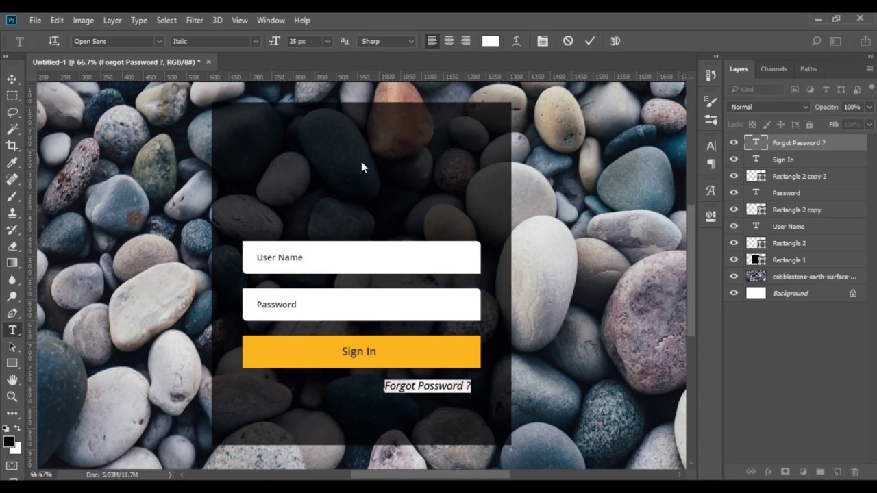 login form in Photoshop CC 2018 | How to make Photoshop - YouTube