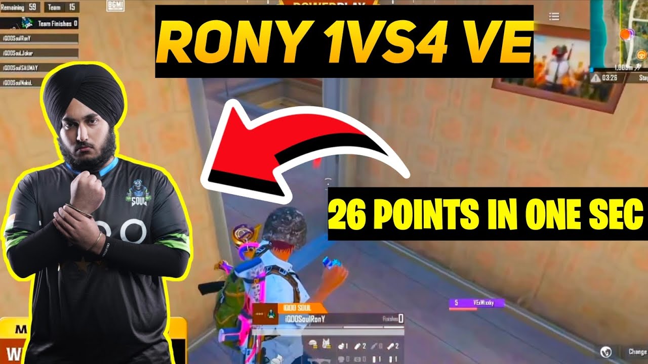 SouL Rony 1vs4 VE 🔥 | SouL 26 points in one Minute World Record 😱🚀 ...