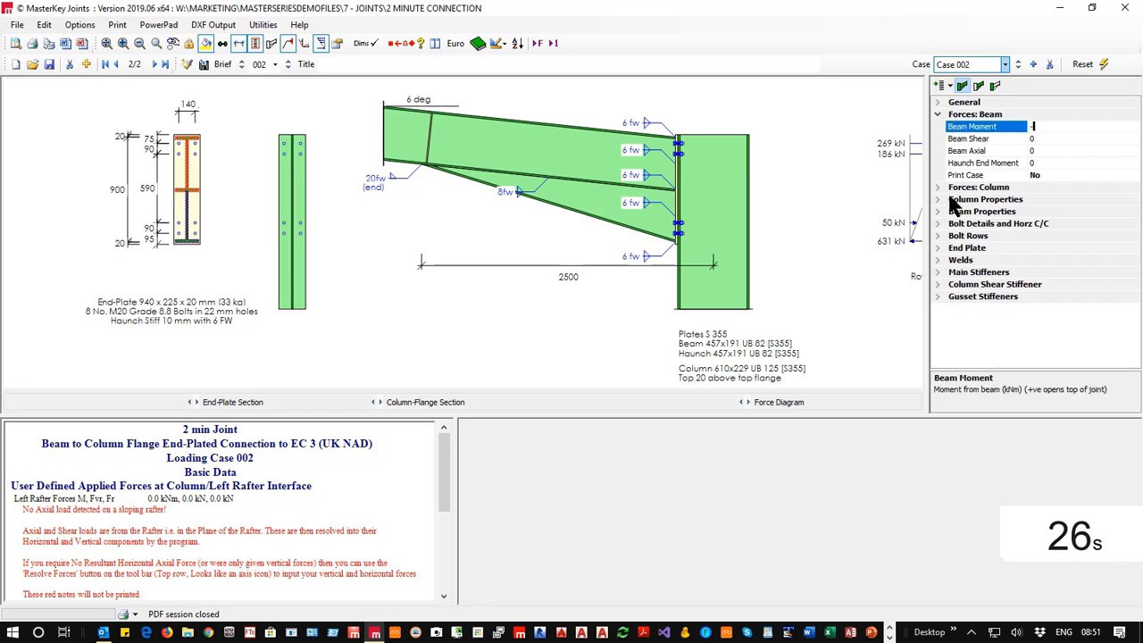 2-minutes Connection Design: Bolted moment end-plate beam-to-column ...