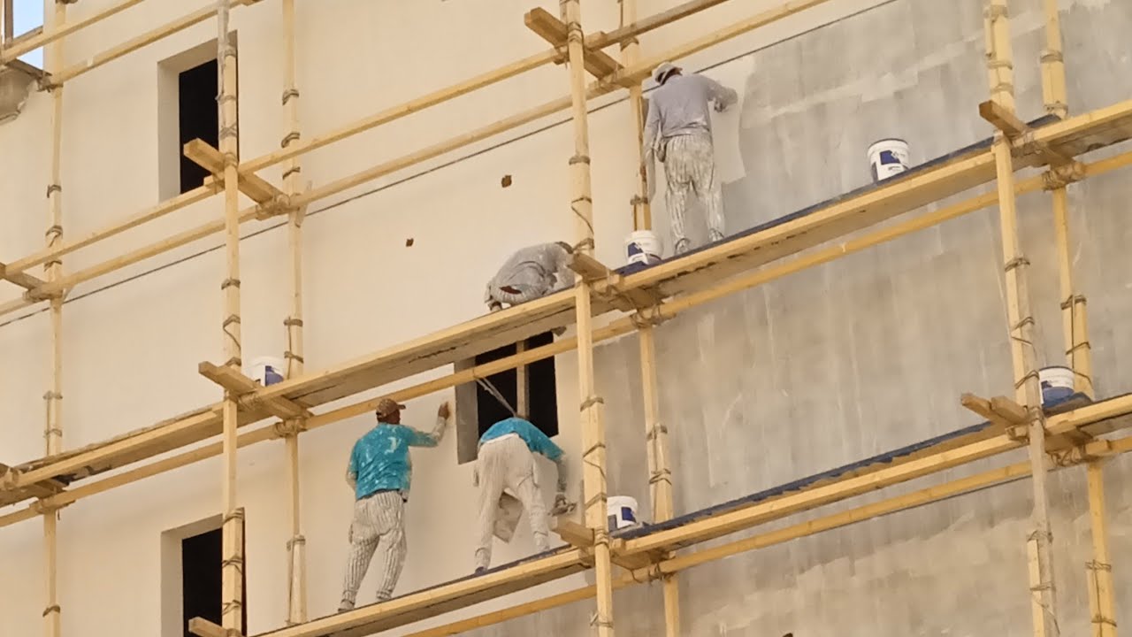 Painting the new building | Kuwait South al Mutla | নতুন ভবনের রং করা ...