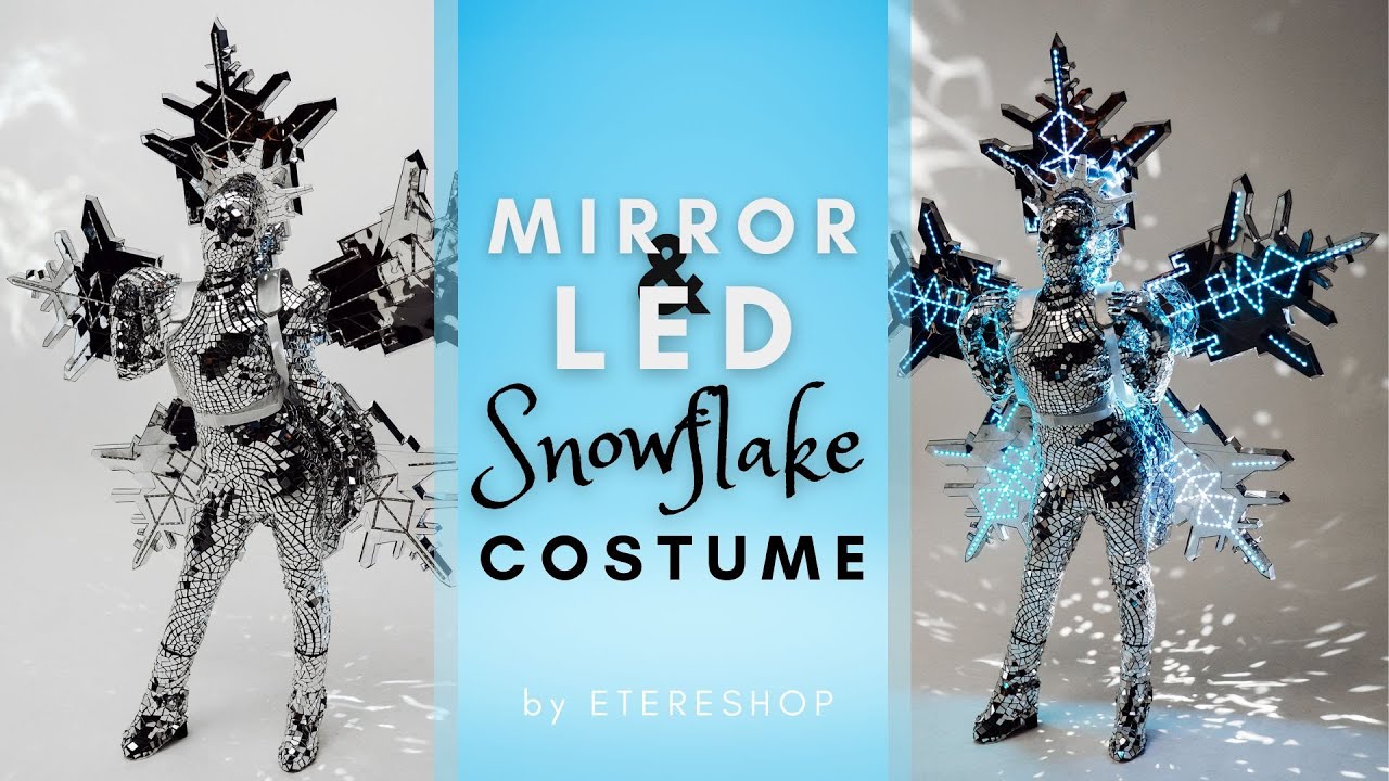 Silver Mirror & LED Cosplay Snowflake costume - by ETERESHOP - YouTube