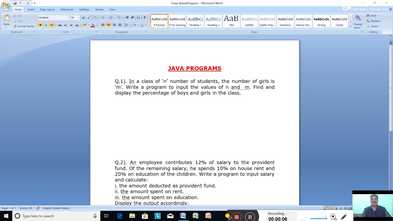 Date-5/12/2020. Class-8. Computer Applications. Java Programs. - YouTube