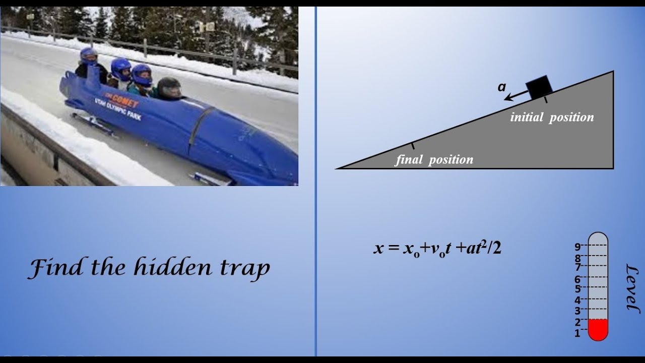 Motion on a frictionless incline-2. Find the hidden trap. Level 2 ...