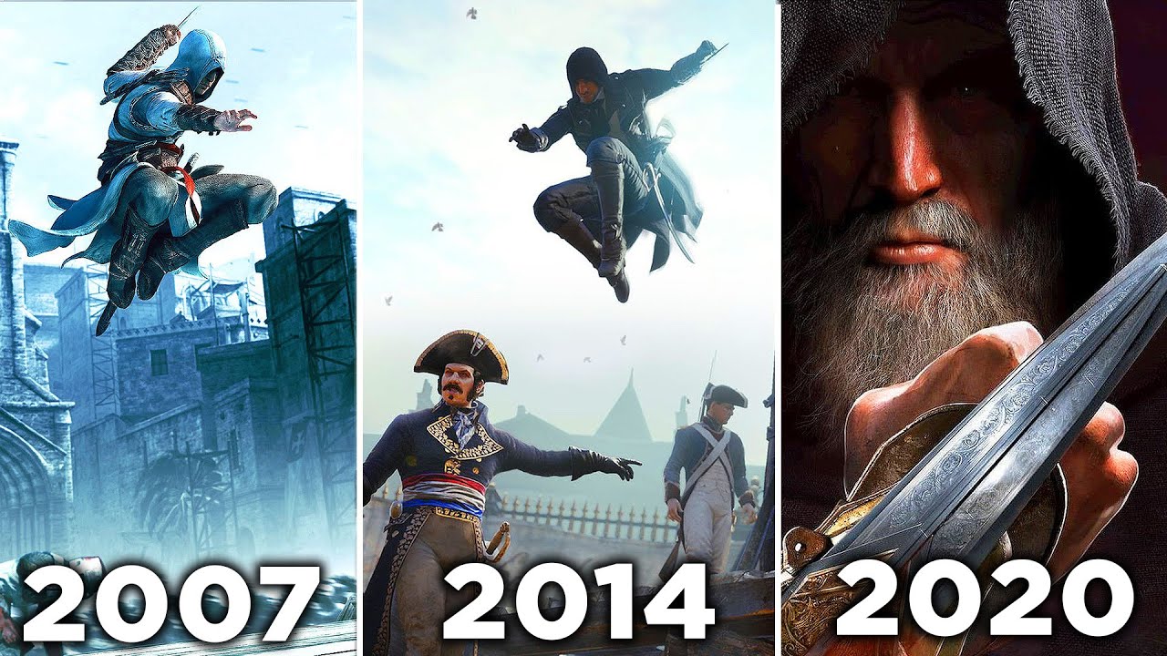 Evolution of Air Assassination "HIDDEN BLADE" in Assassin's Creed Games ...