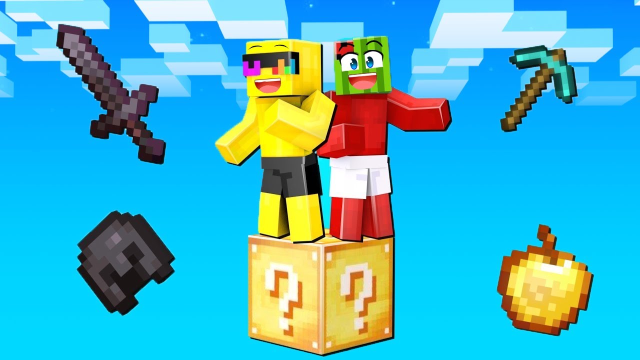 How We Got Stuck on ONE LUCKY BLOCK In Minecraft! - YouTube