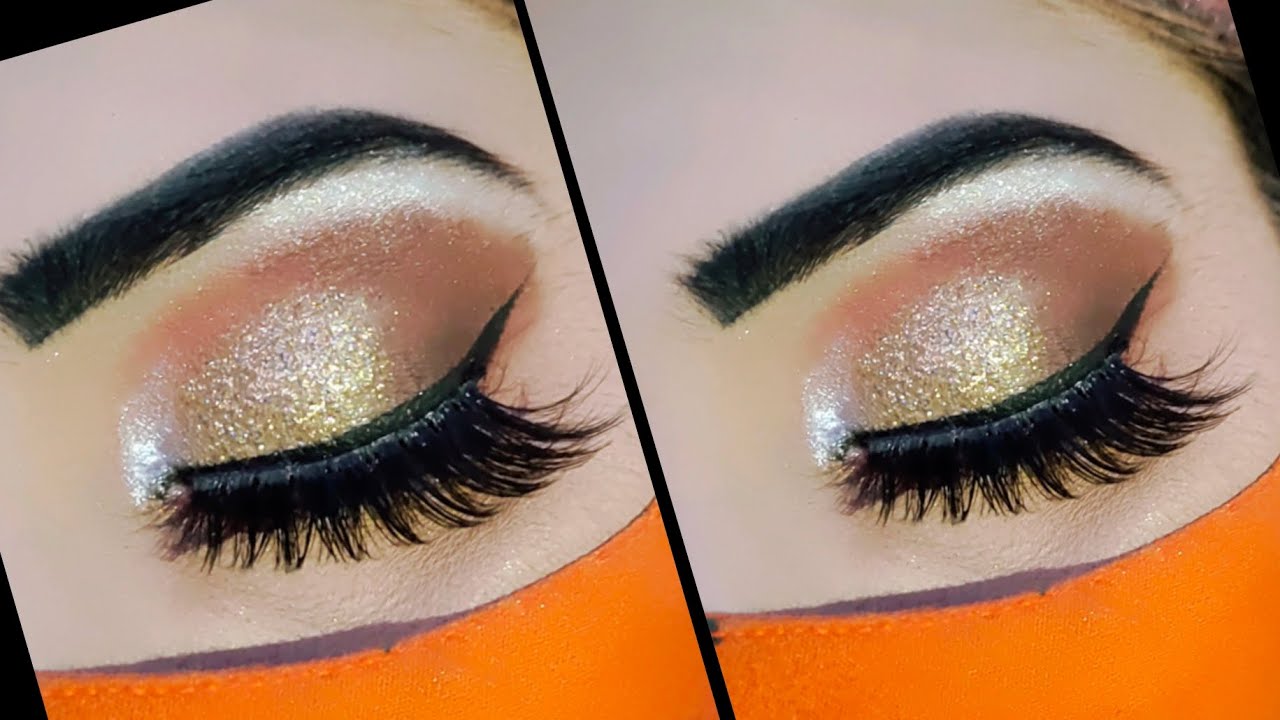 Beautiful mehndi colour shimar eye makeup//Easy two colour shimar eye ...