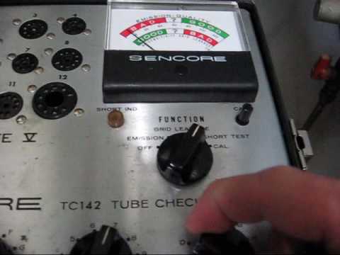 sencore TC142 V tube test 6JG6A, 6JE6C - YouTube