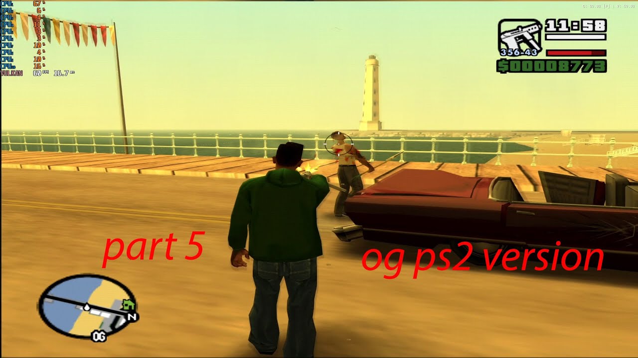 Gta san andreas ps2 on pcsx2 60fps part 5 gameplay - YouTube