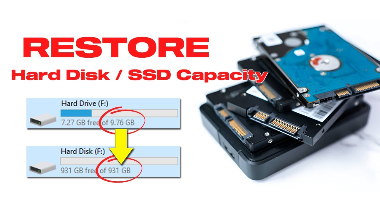 How To Restore Hard Disk Or SSD Back To Full Capacity - YouTube