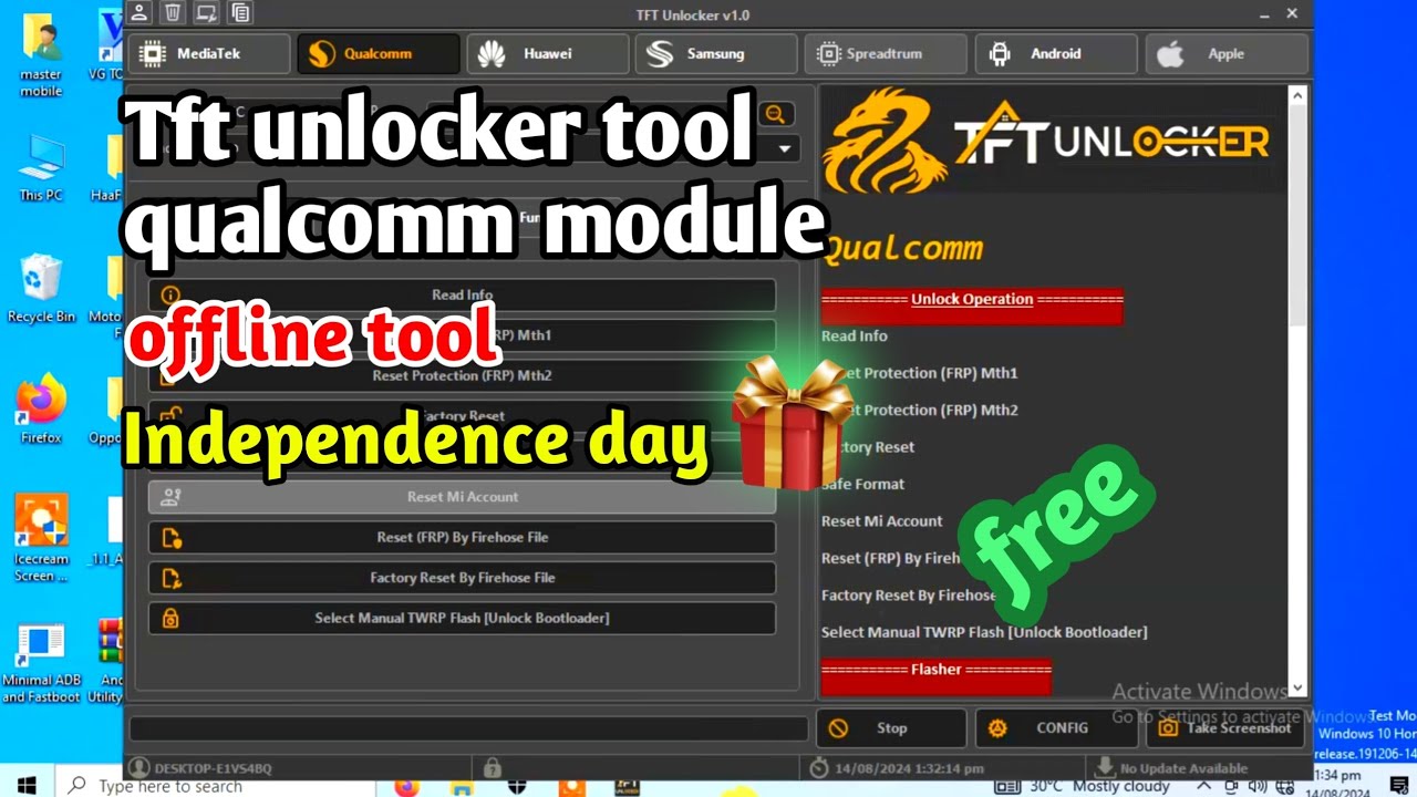 Tft unlocker tool qualcomm module | mtk and qualcomm cpu free frp unlock tool | tft tool - YouTube