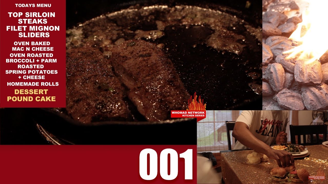 TOP SIRLOIN STEAKS & FILET MIGNON SLIDERS + SIDES AND DESSERT - YouTube